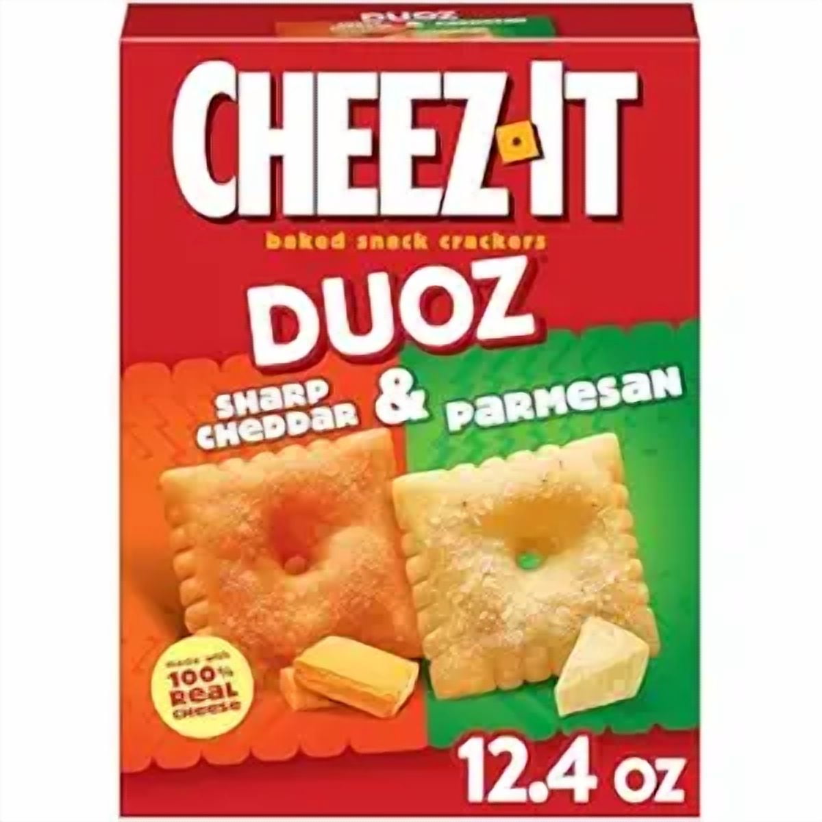 1x Cheez-It DUOZ Baked Snack Crackers, Lunch Snacks, Sharp Cheddar and ...