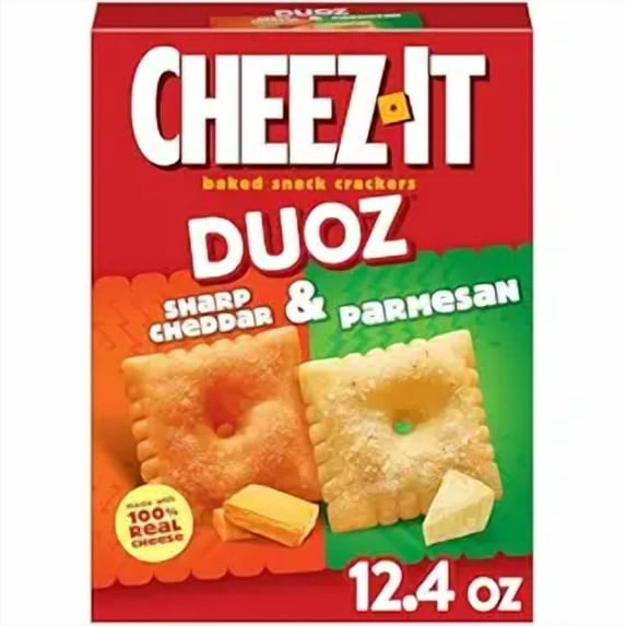 1x Cheez-It DUOZ Baked Snack Crackers, Lunch Snacks, Sharp Cheddar and ...