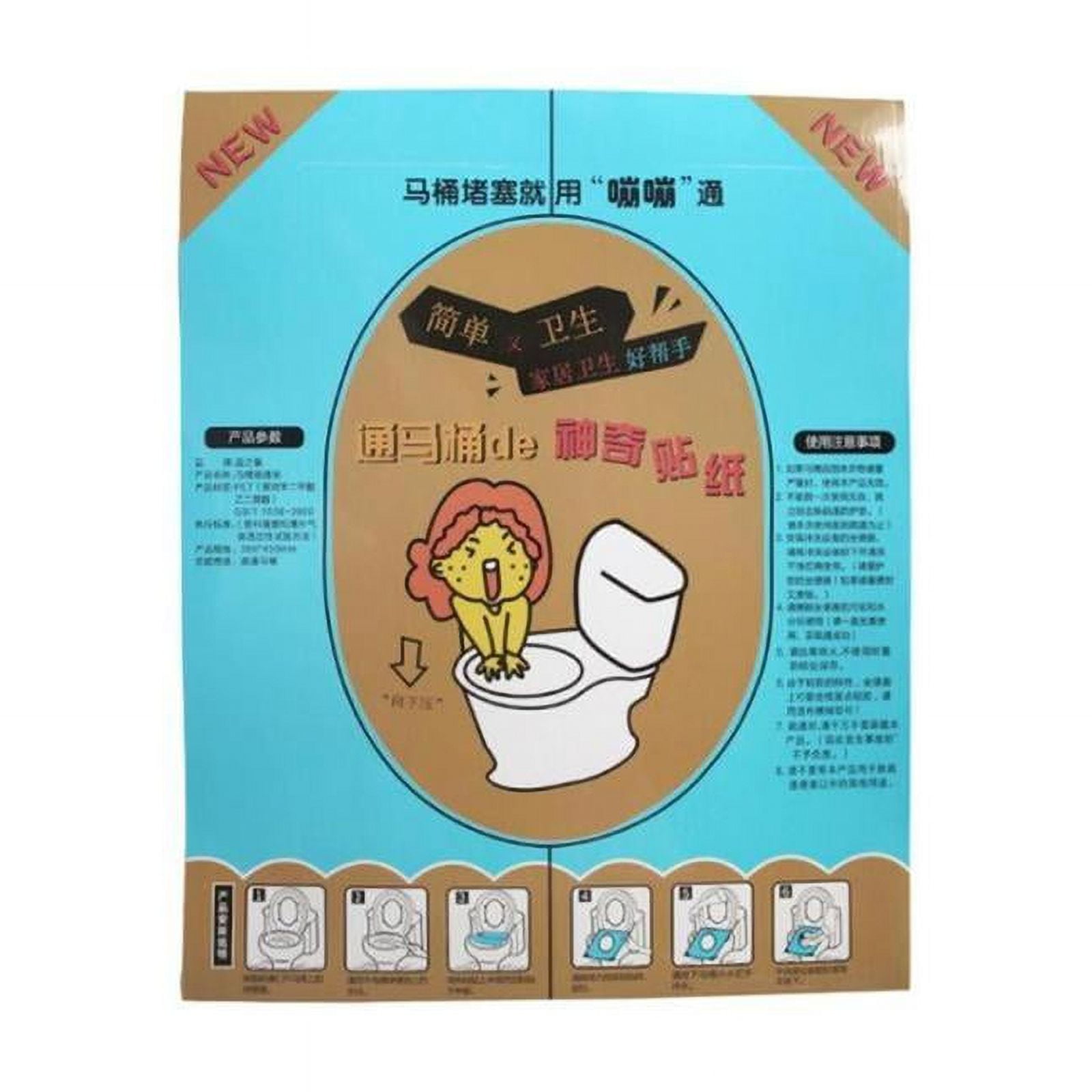 1x Disposable Plastic Toilet Clog Sticker Plunger Dredge Film Fix UK ...