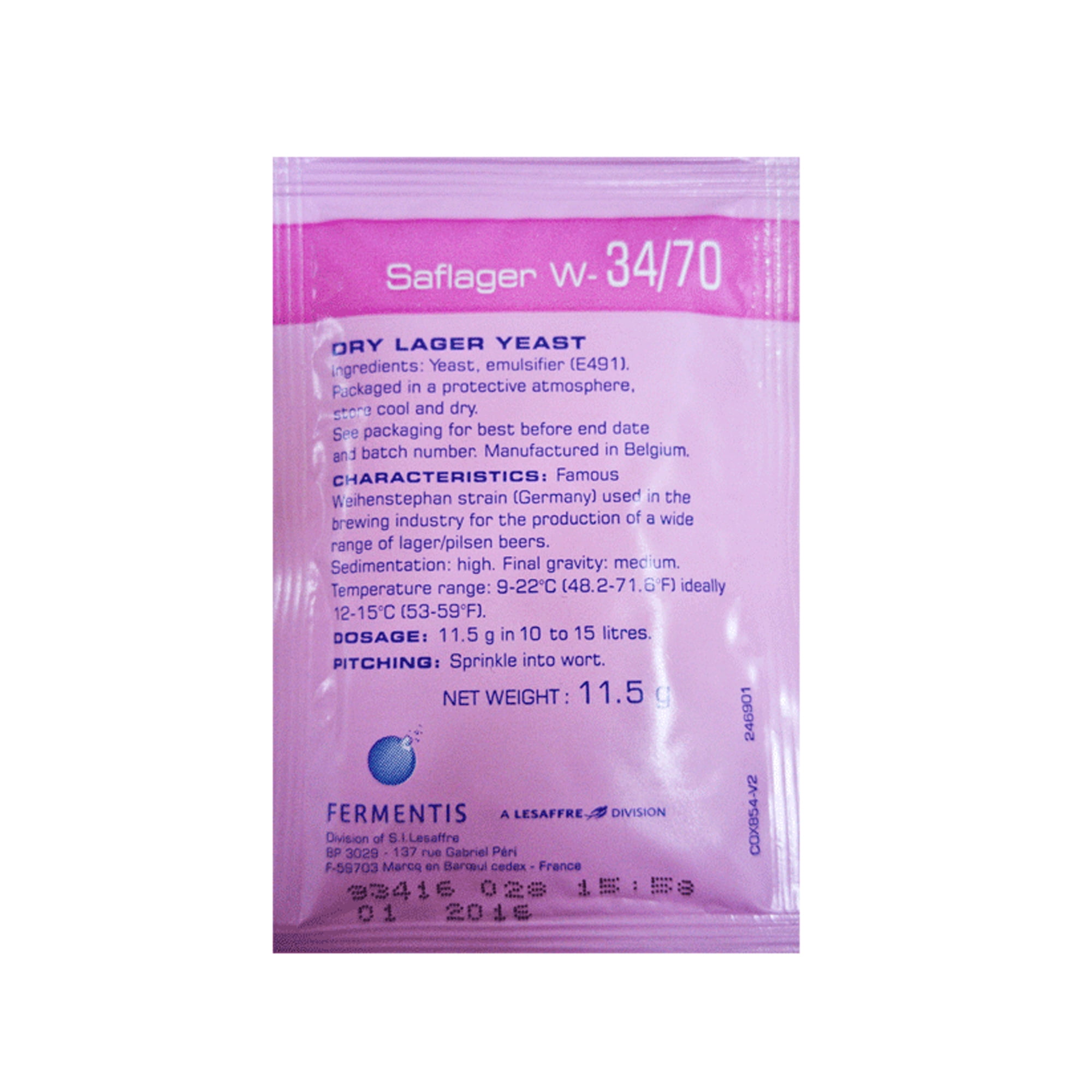 1x FERMENTIS SAFLAGER W-34/70 Weihenstephan Home Beer Brewing Yeast ...