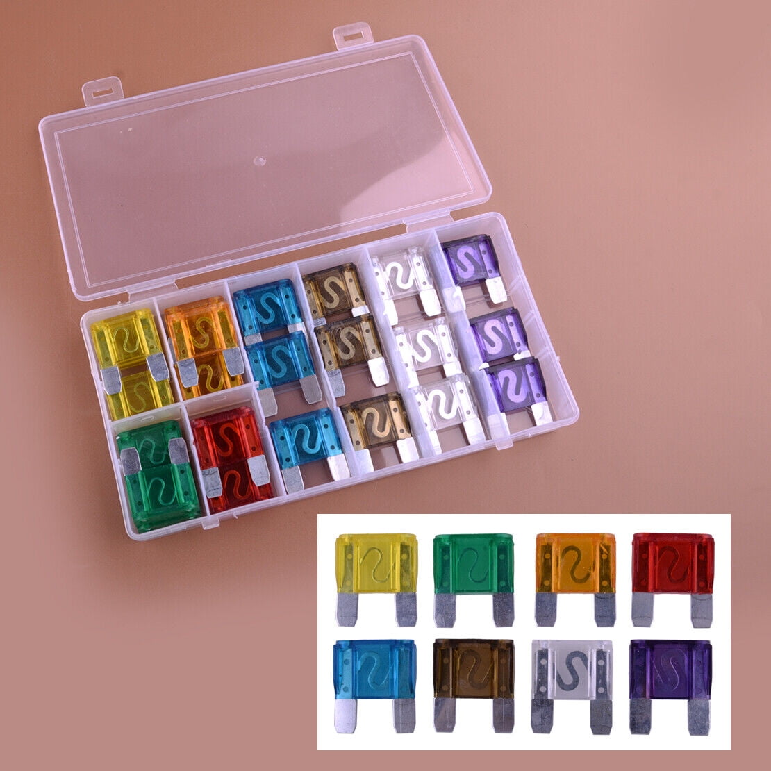 24 Pack 20A-100A Large Blade Fuse Assortment Kit for Cars SUVs Trucks ...