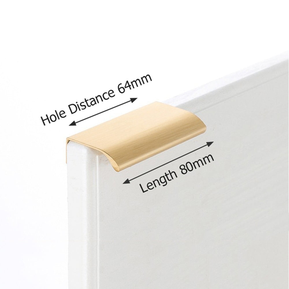 1x Golden Kitchen Cabinet Door Handles Cupboard Drawer Concealed Finger ...