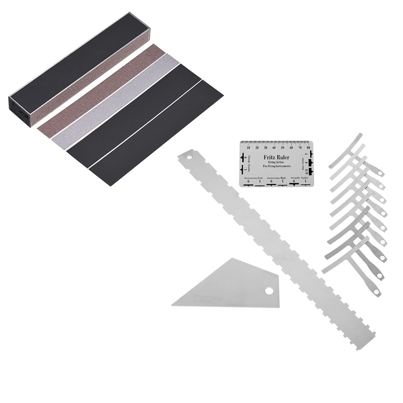1x Guitar Fret Leveling Files Guitar Leveler with 4 Grit Papers & 1set ...