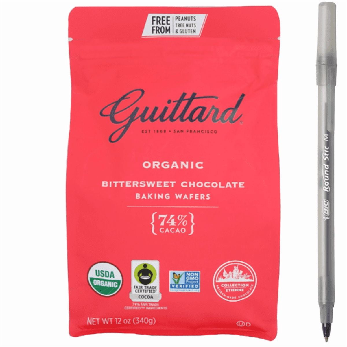 1x Guittard Organic Bittersweet 74% Cacao Chocolate Baking Wafers with ...