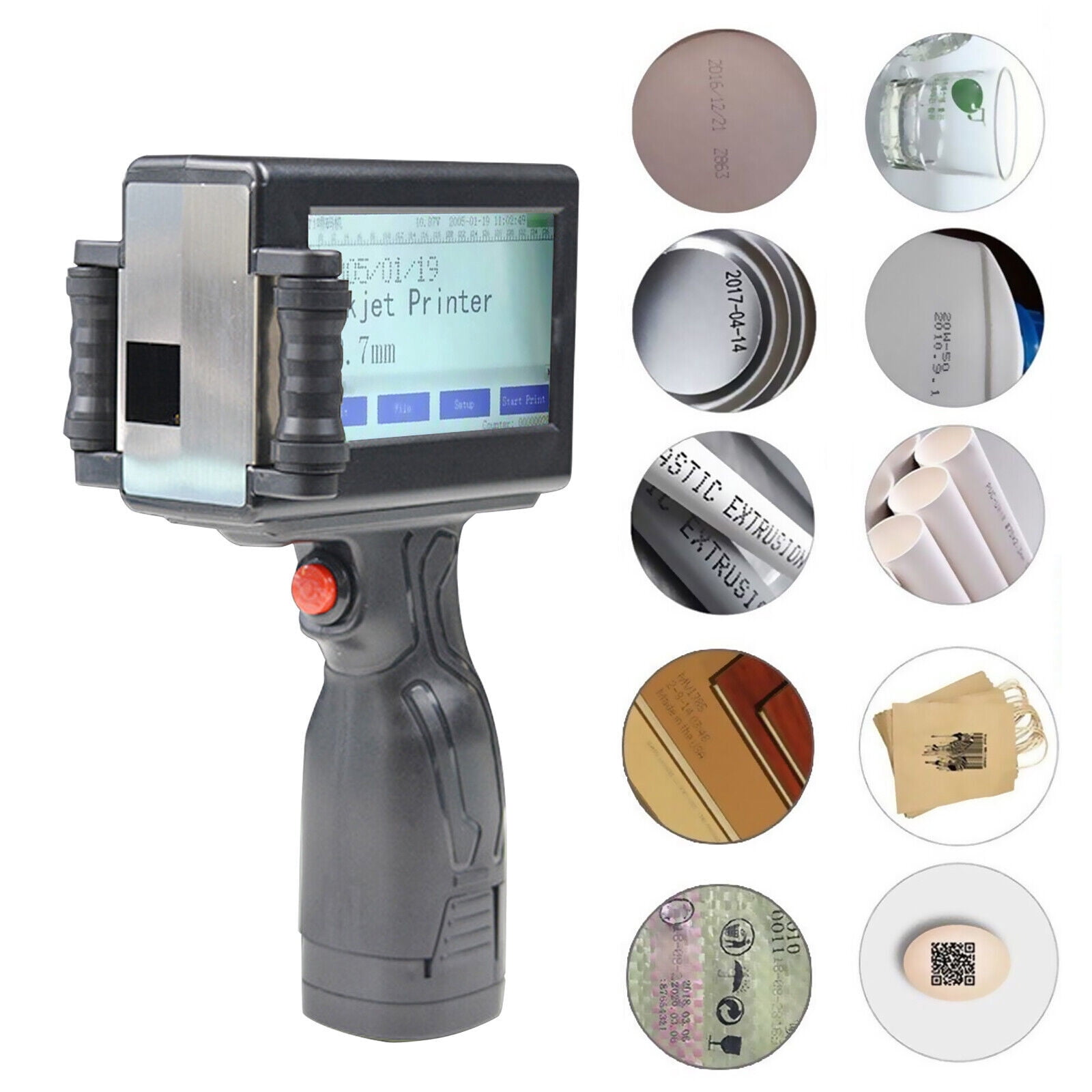 1x Handheld Inkjet Printer Touch Screen Dates Logo Laser Coder Label QR ...