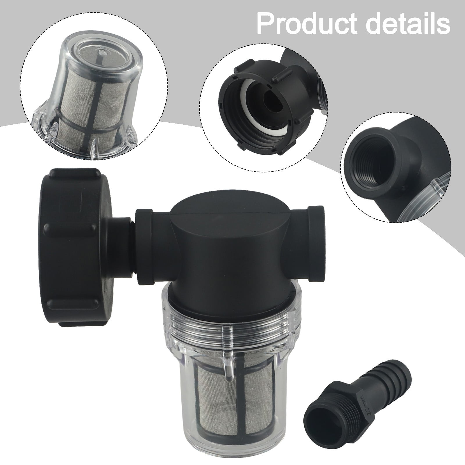 1x IBC Rain Barrel Filter Hose Connector Water 100 Mesh Stainless Steel ...