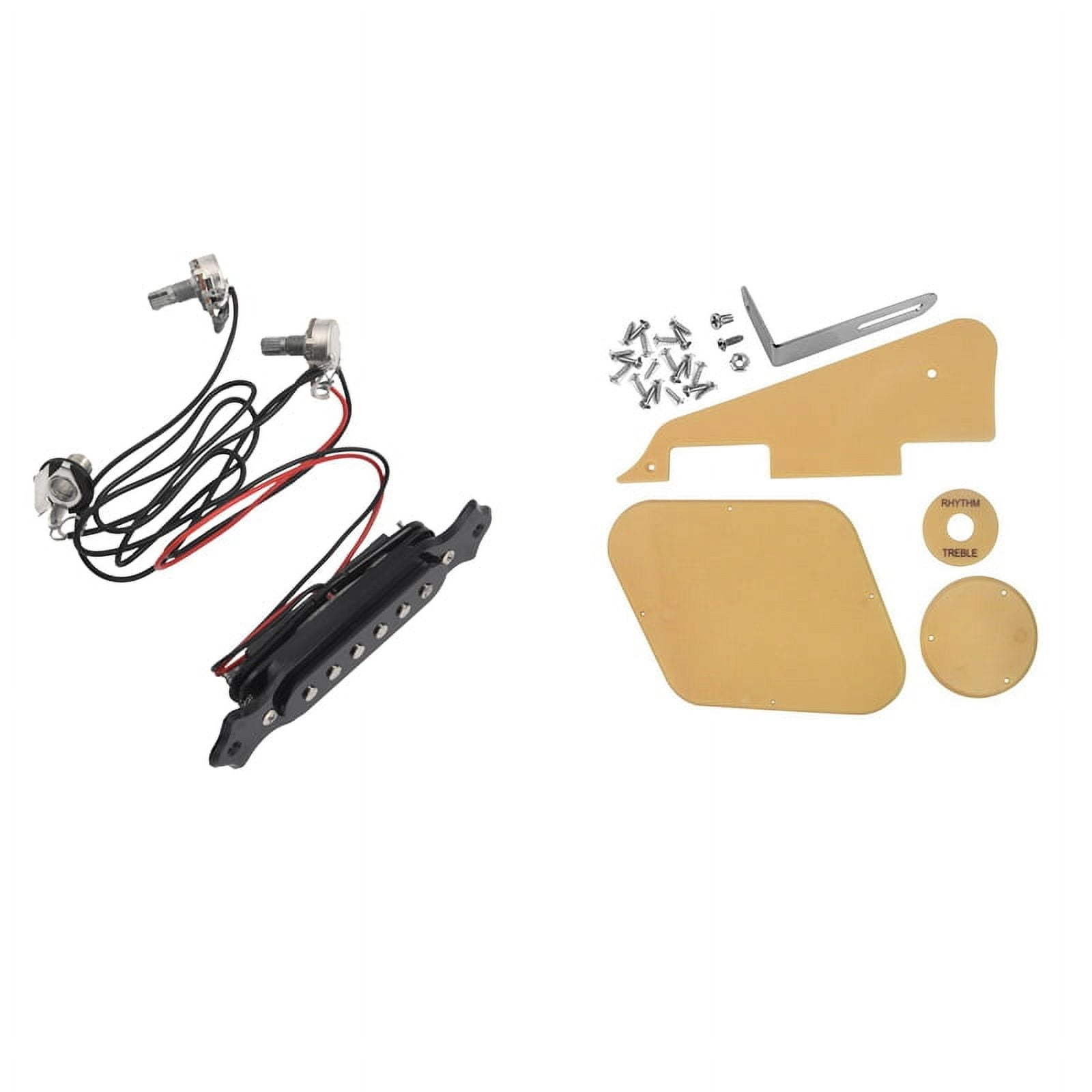 1x Magnetic Acoustic Pickup & 1Set Cream Pickguard /Cavity /Switch ...