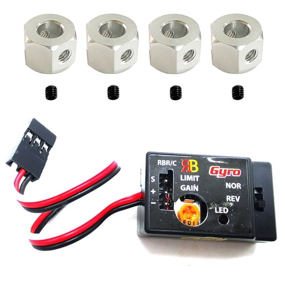 1x Mini Gyro Gyroscope for D12 1/10 Steering Output Integrated & 4PCS ...