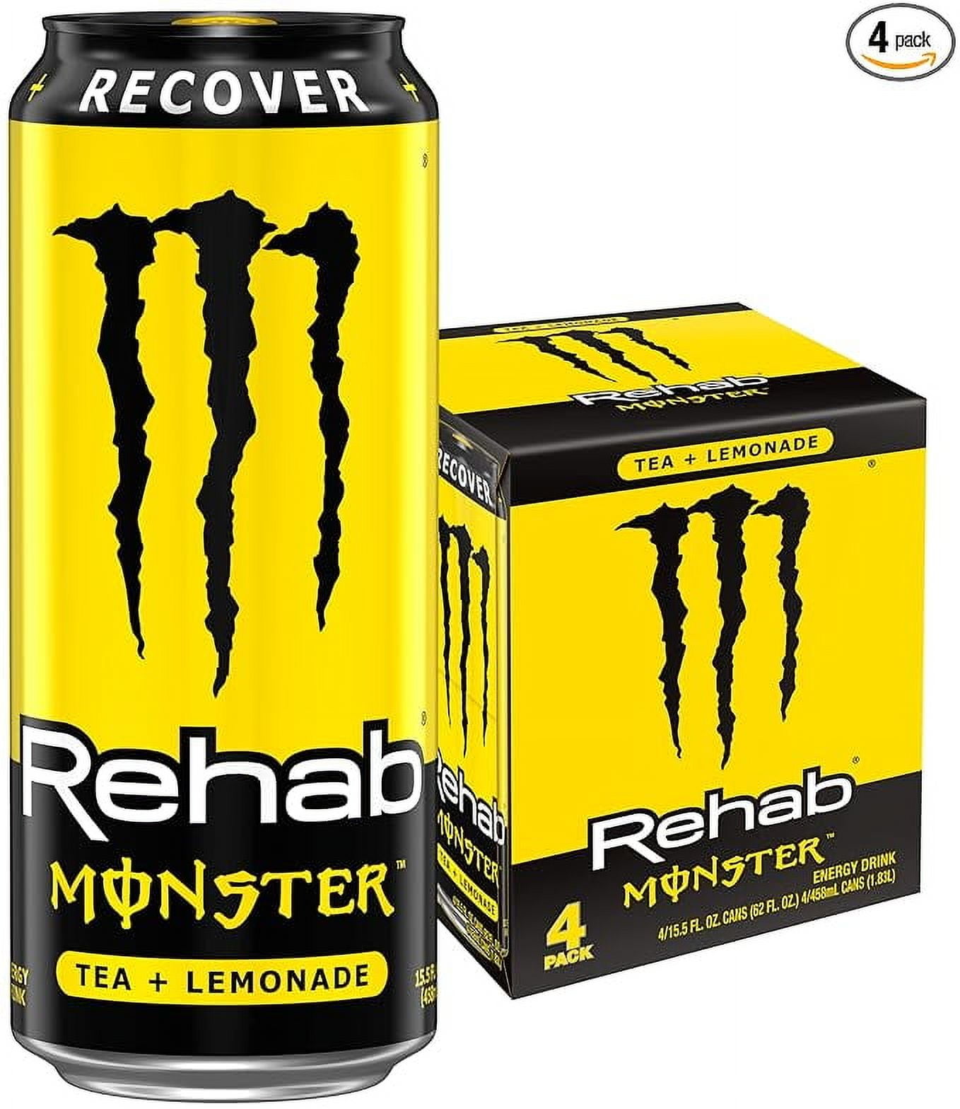 1x Monster Rehab, Tea + Lemonade, 15.5 fl oz, 4 Pack - Walmart.com