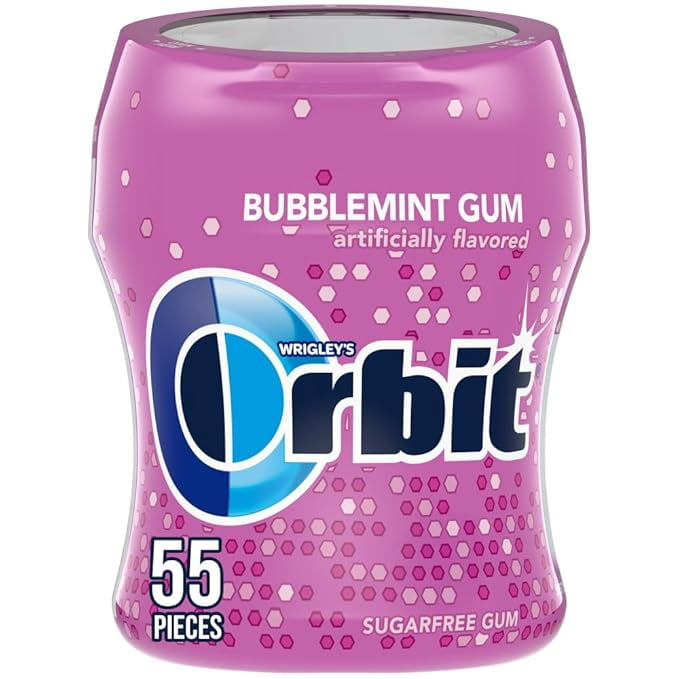 1x ORBIT Gum Bubblemint Sugar Free Chewing Gum Portable Resealable ...