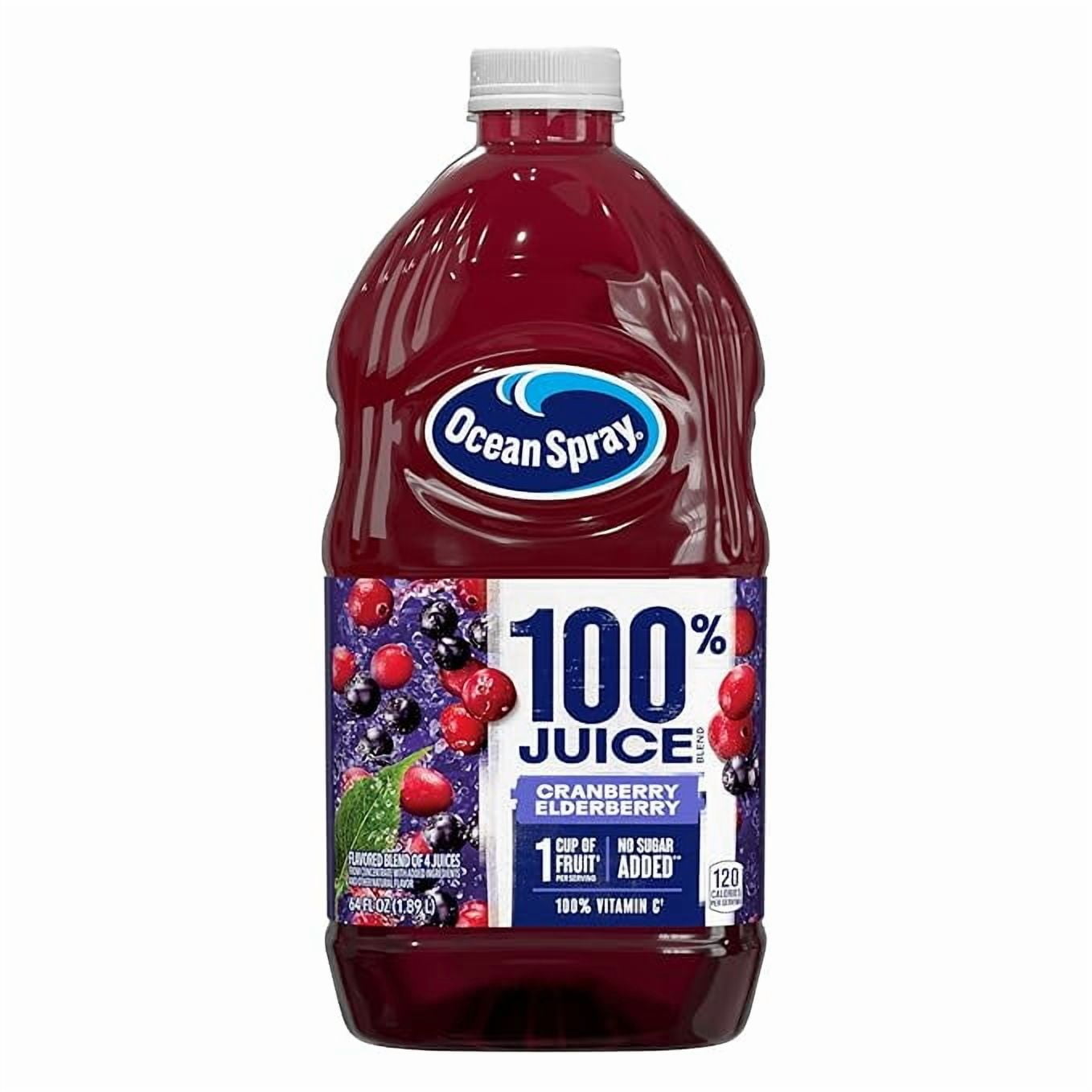 1x Ocean Spray® 100% Juice Cranberry Elderberry Juice Blend, 64 Fl Oz ...