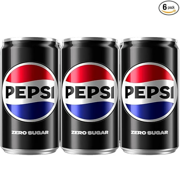 1x Pepsi Zero Sugar Cola Soda Pop, 7.5oz Mini Cans (6 Pack) - Walmart.com