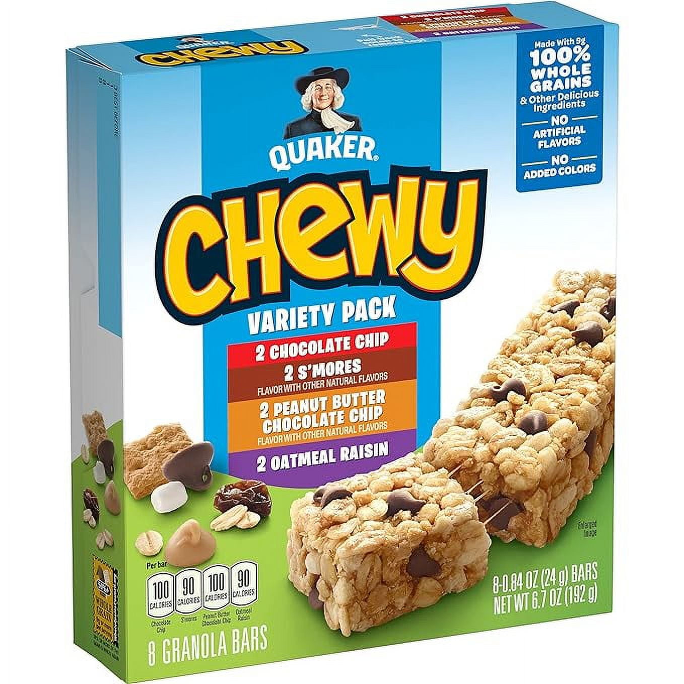 1x Quaker Chewy Granola Bars Variety Pack, 0.84 Oz, 8 Ct - Walmart.com