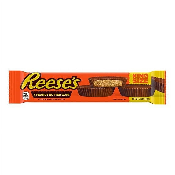 1x REESE'S Milk Chocolate King Size Peanut Butter Cups, Candy Pack, 2.8 ...