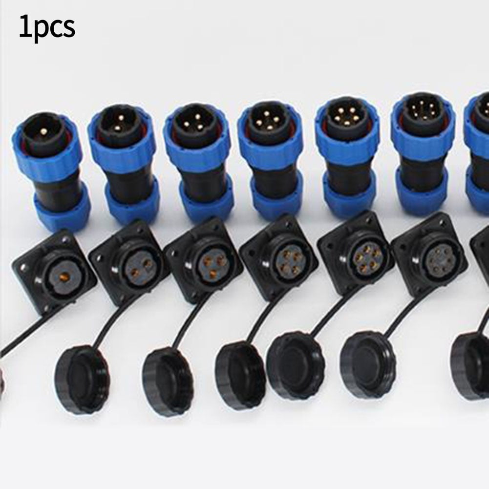 1x SP20 Square Panel Mount Waterproof Plug and Socket Circular ...