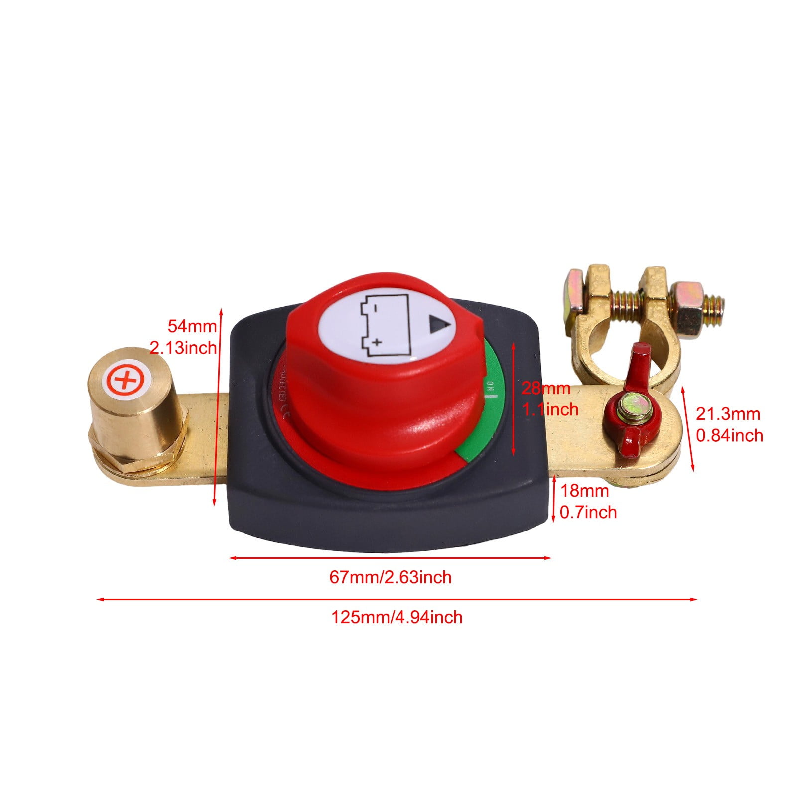 1x Top Post Battery Disconnect Switch Positive 12V Master Power Cut Off ...