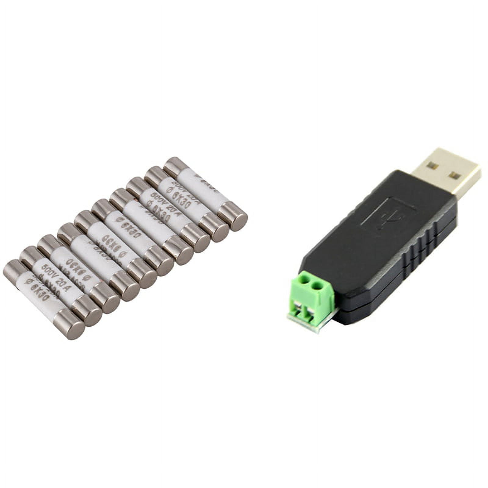1x USB to RS485 485 Converter Adapter & 10 Pieces 6mmx30mm 20A Faset ...