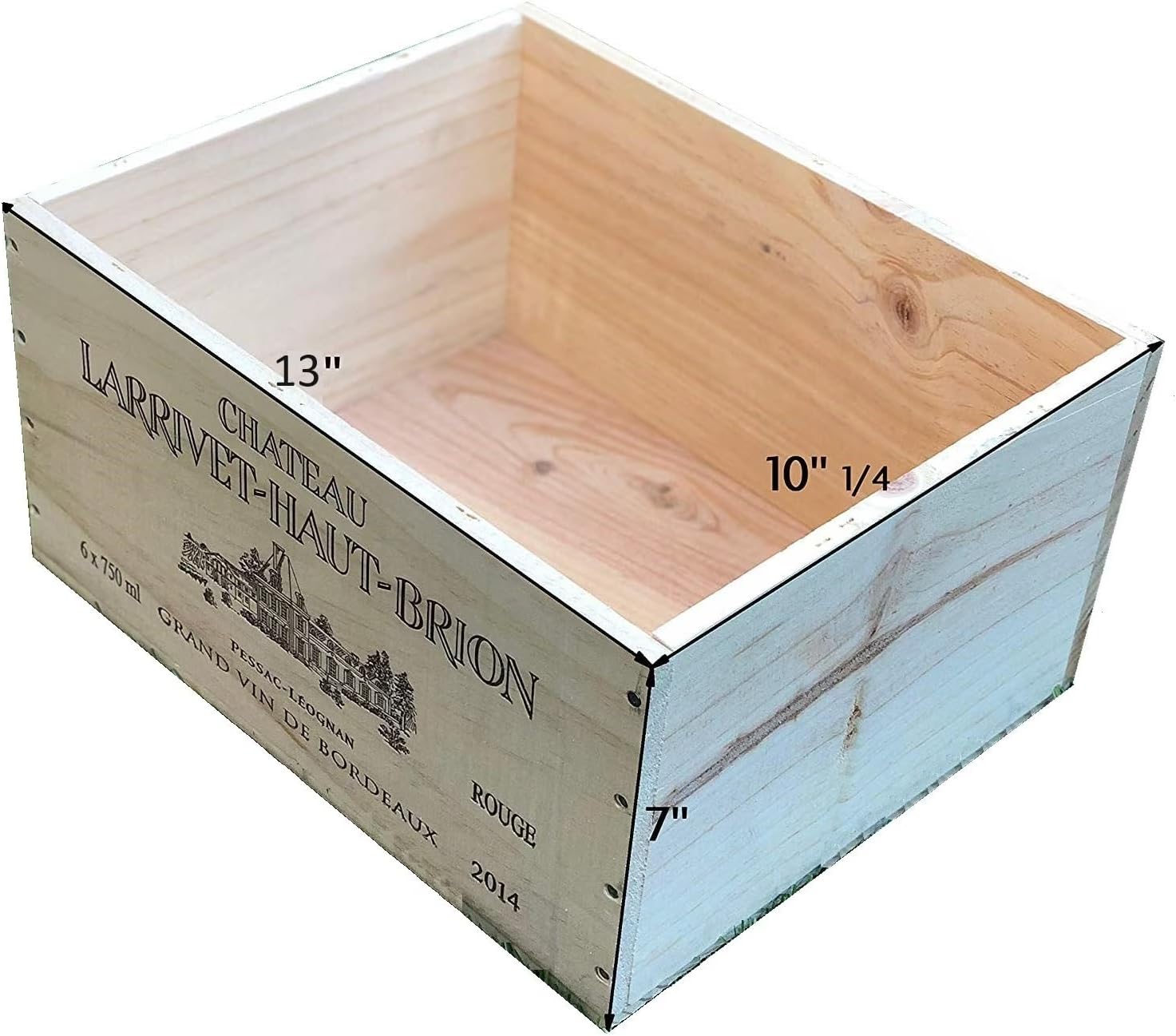 1x Vineyard Wine Crate – 6-Bottle Wooden Box – No Lid or Inserts – Wine ...