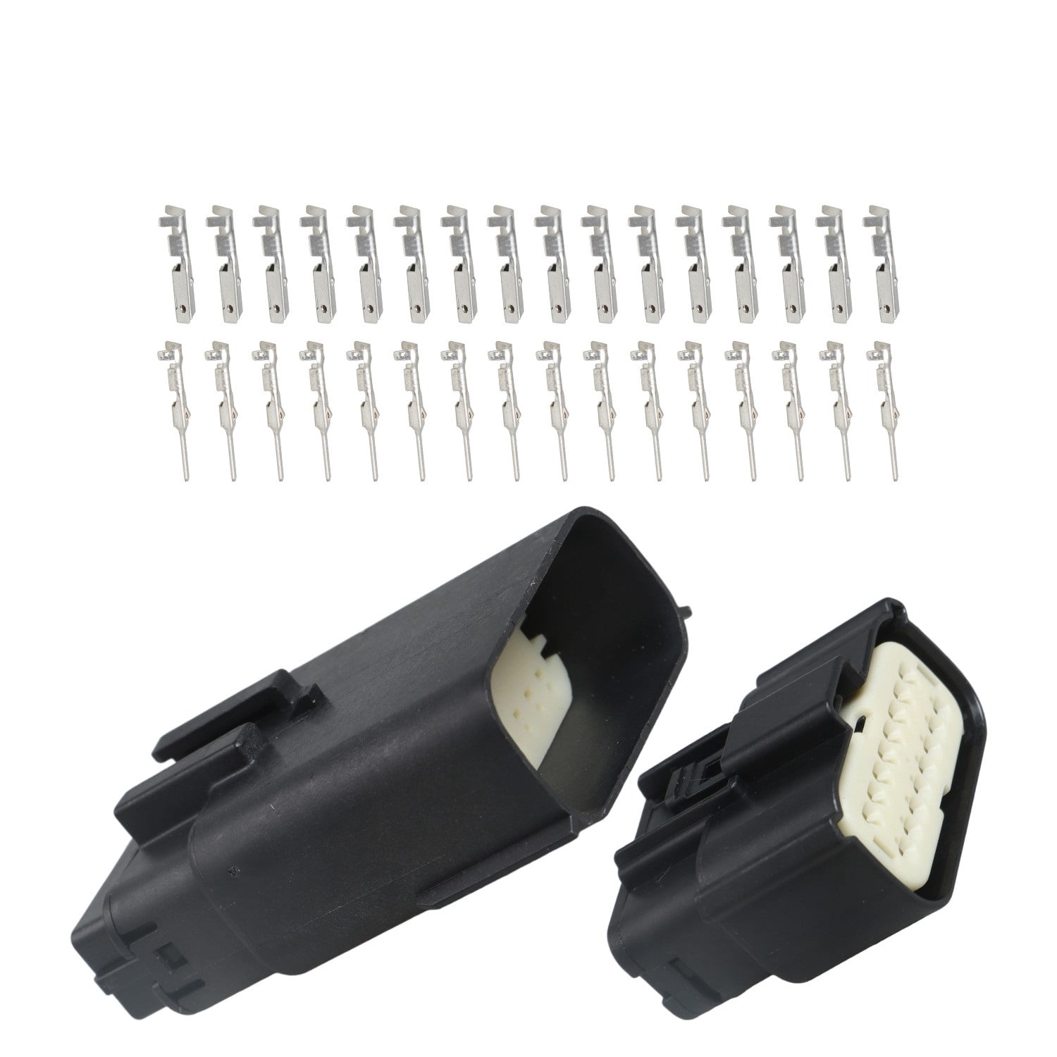 1x Waterproof 16 Pin Male & Female w/ Terminals Crimp Connector Wire ...
