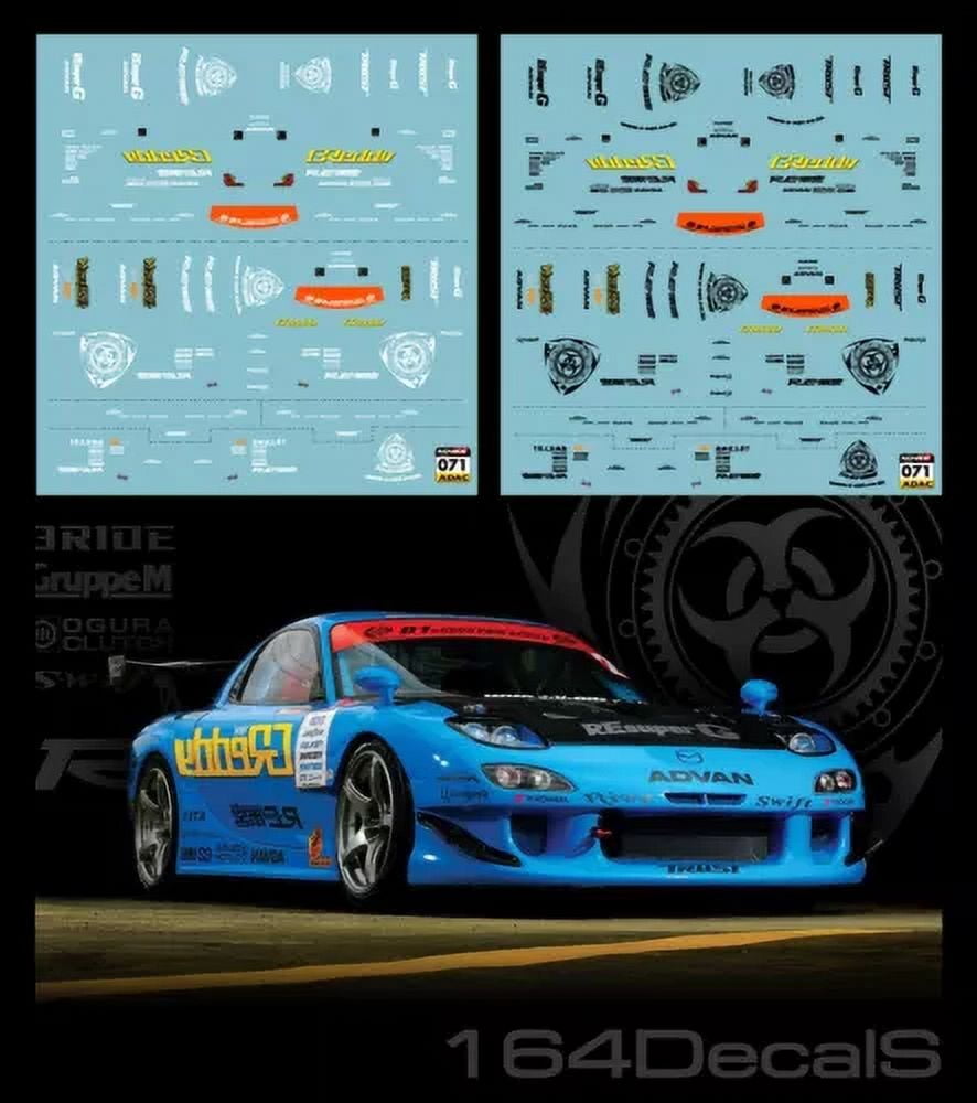 1x Waterslide Decals RX-7 RE Amemiya White Toner 1:64 for Custom #071 ...