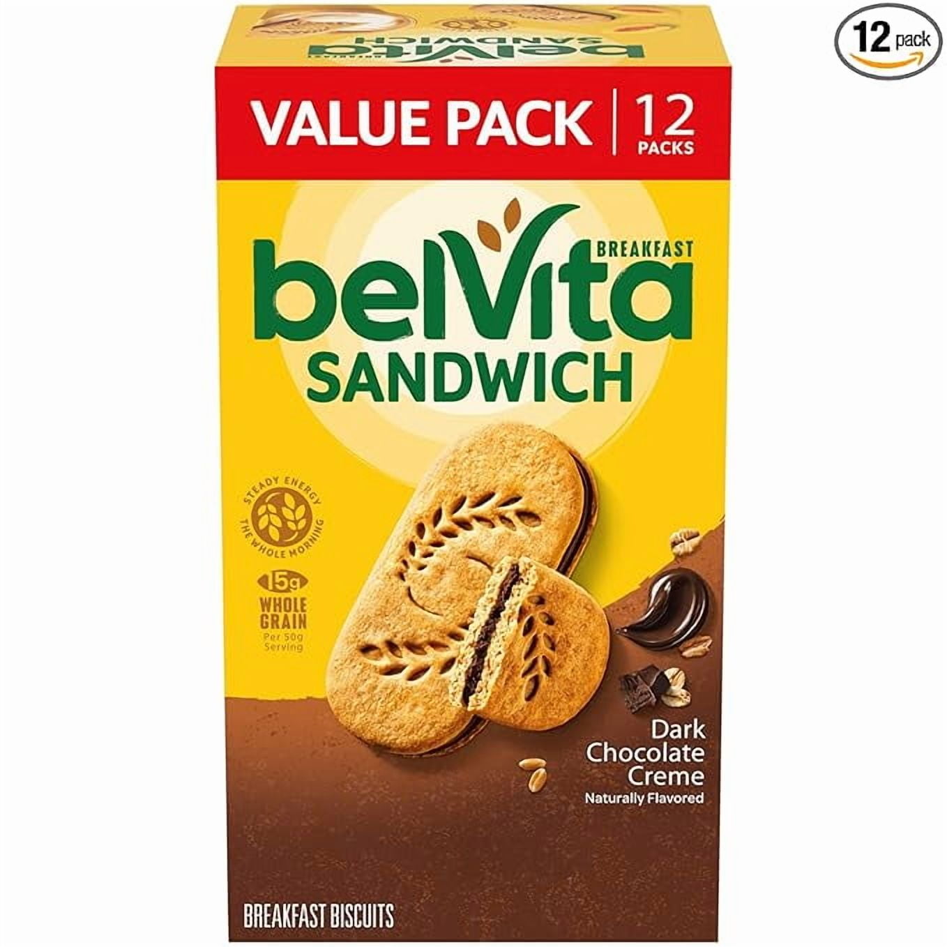 1x belVita Breakfast Sandwich Dark Chocolate Creme Breakfast Biscuits ...