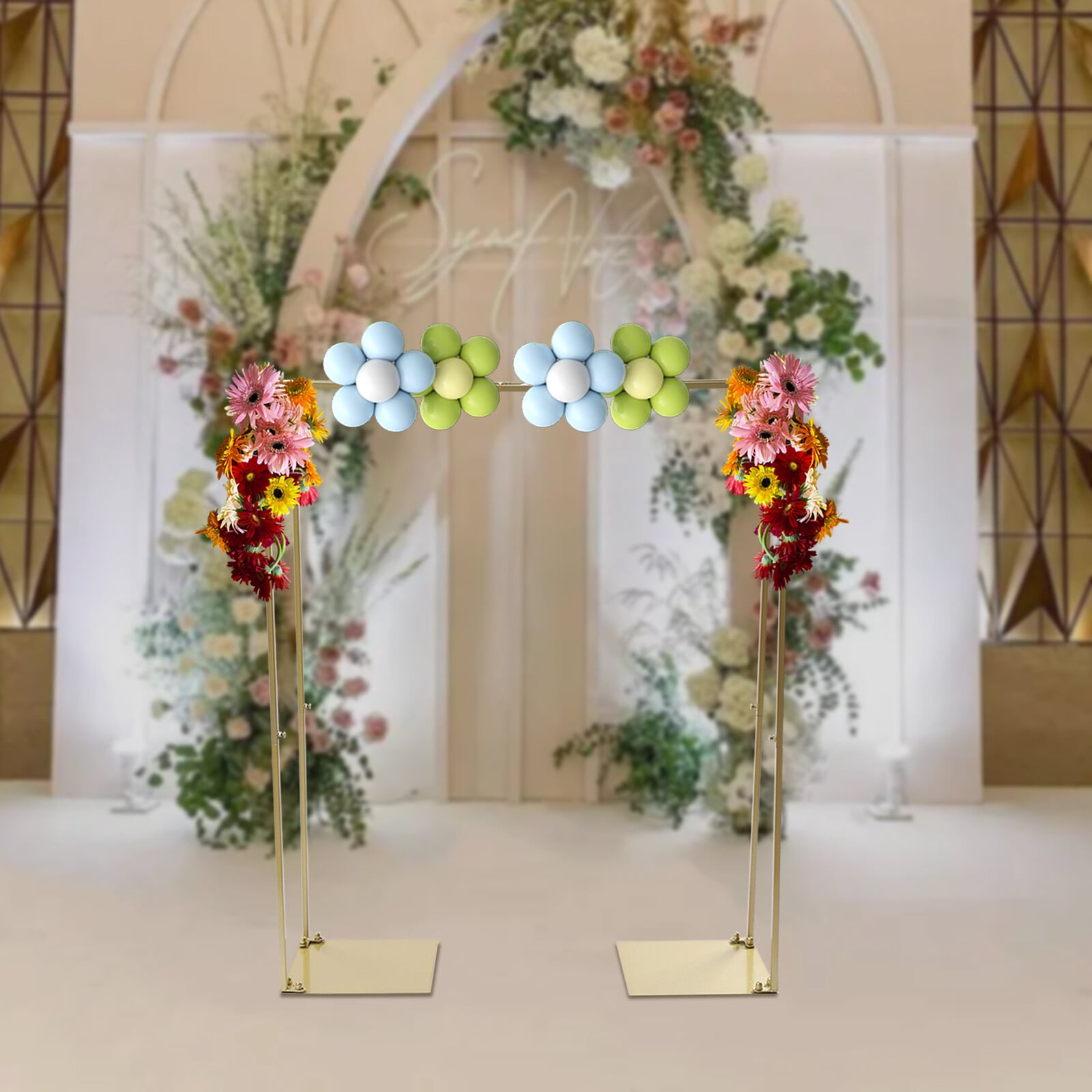 1x1.2M Golden Metal Wedding Arch Backdrop Stand Kit 22lbs Capacity for ...