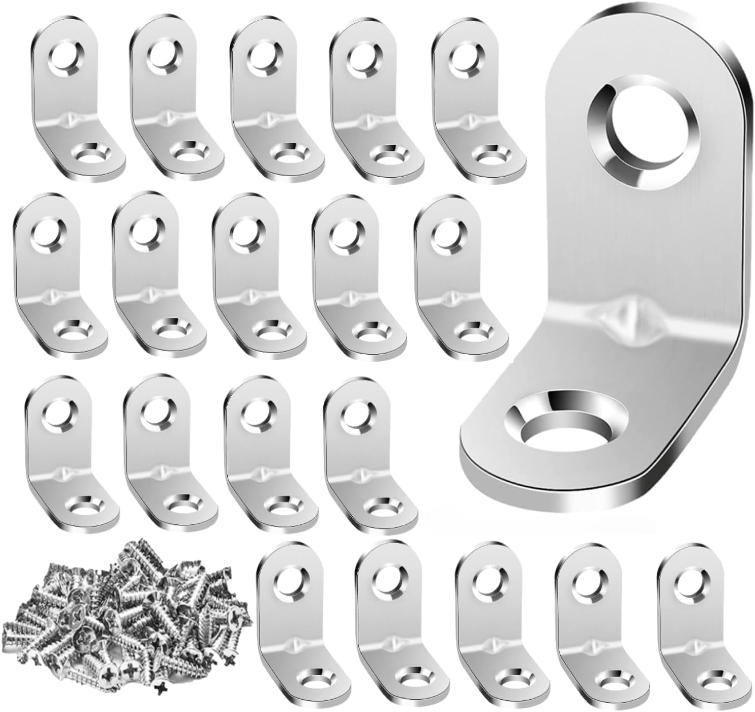 1x1 Inch L Bracket, Steel Construction, Zinc Plated, Heavy Duty 2-Hole ...