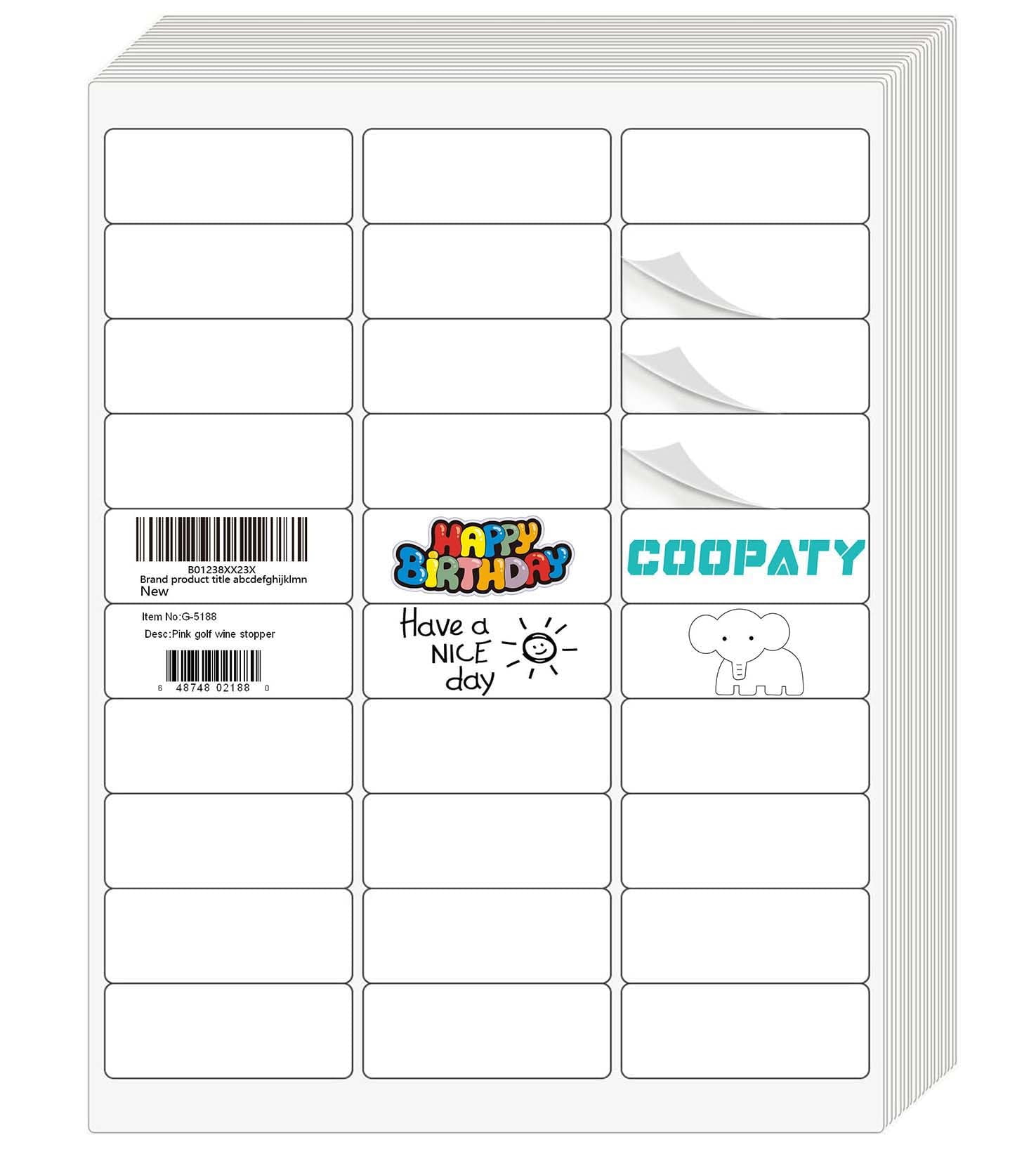 1x2-5/8 Inch Shipping Labels 2000 Sheets 60000 Labels, 30 Up FBA ...