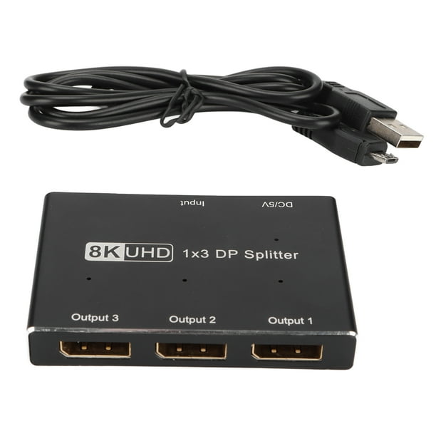 1x3 DisplayPort Splitter Triple MST SST Hub DP 1.4 Splitter for IOS ...