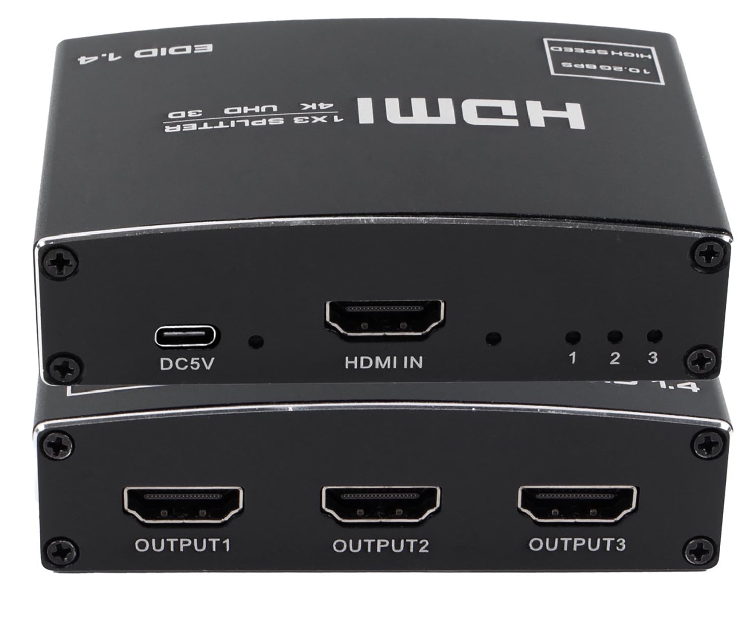 1x3 HDMI Splitter, 1 in 3 Out HDMI Splitter Audio Video Distributor Box ...