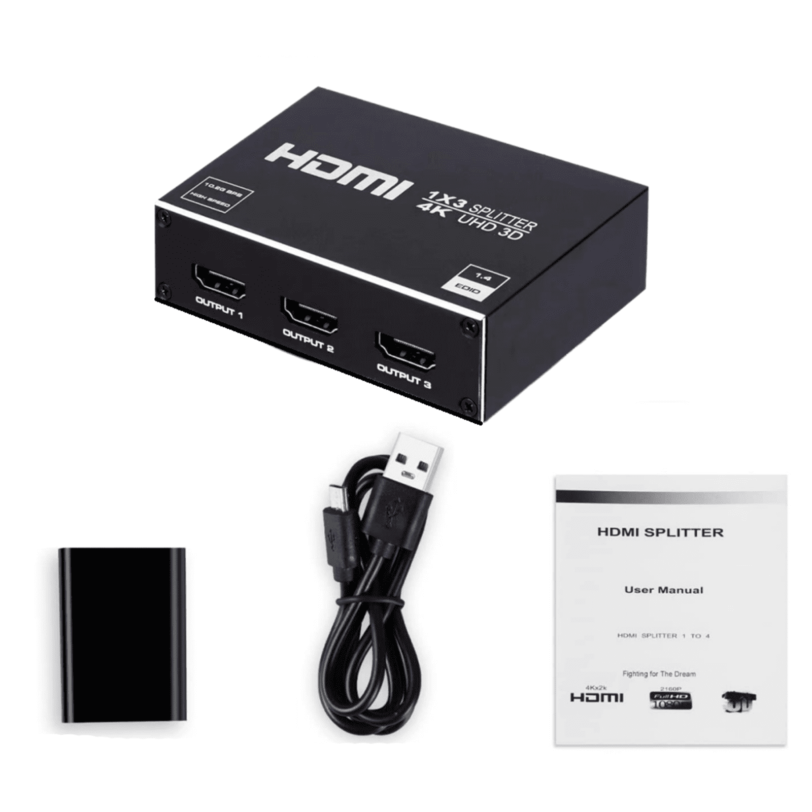 1x3 HDMI Splitter 3D Video, Deep Color 8/10/12 bit, HDCP Compliant for ...