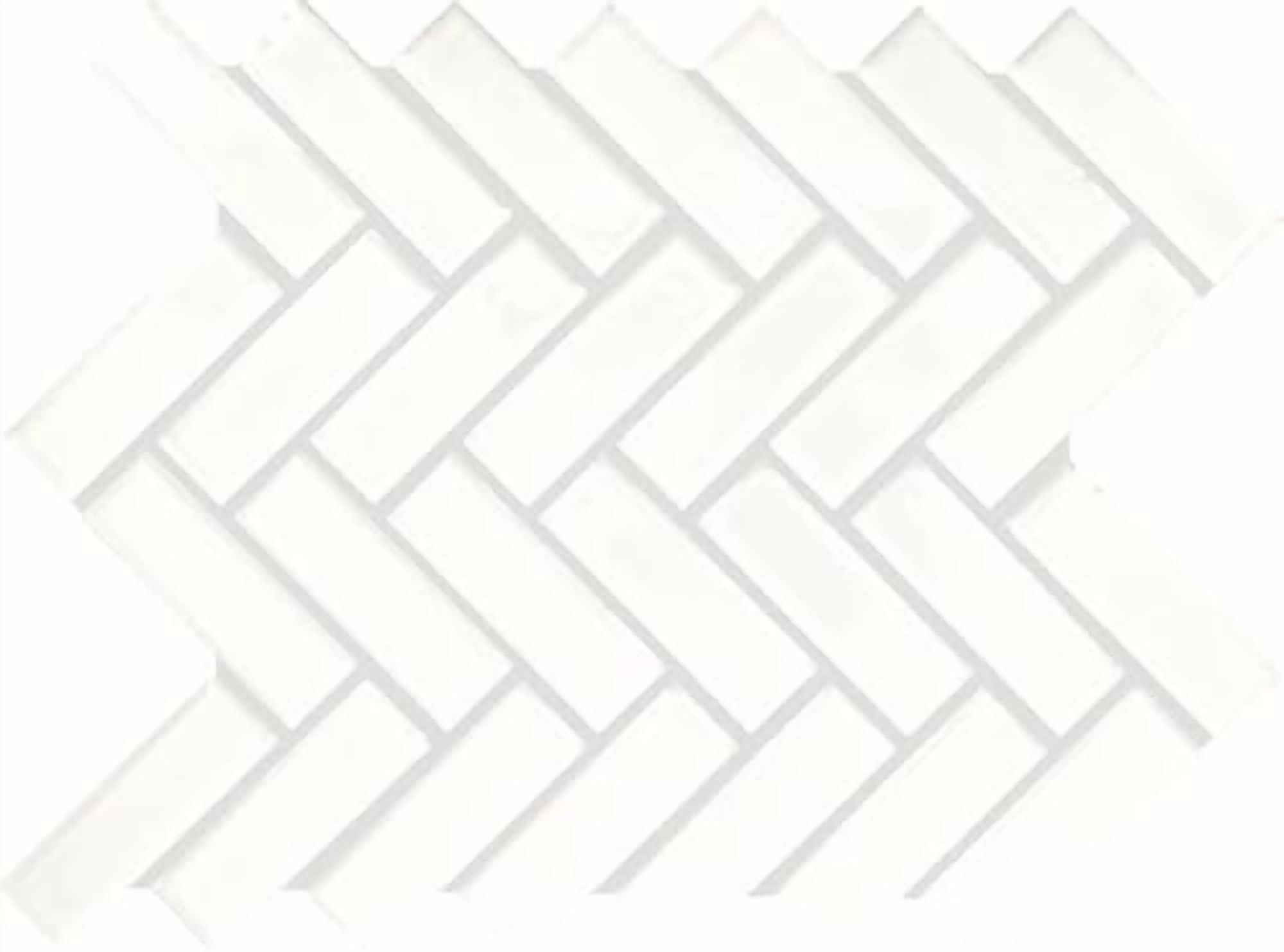 1x3 High Gloss Polished Finish White Herringbone Porcelain Mosaic Tile ...
