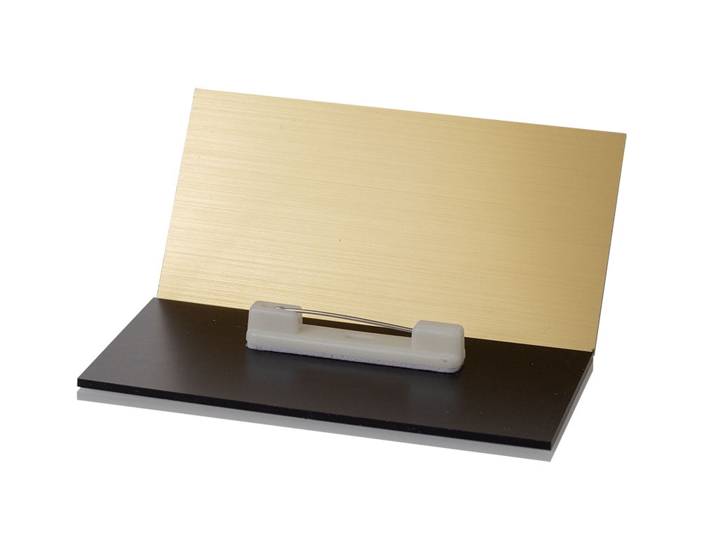 1x3 Name Tag/Badge Blanks with Pin - 10 Pack (Brushed Gold) | DIY ...