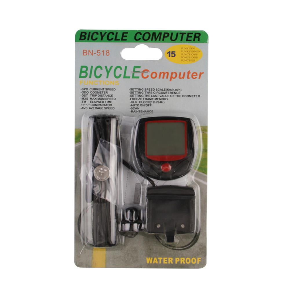 1xLCD Digital Waterproof Bike Computer Cycle Speedometer Wired Speed ...