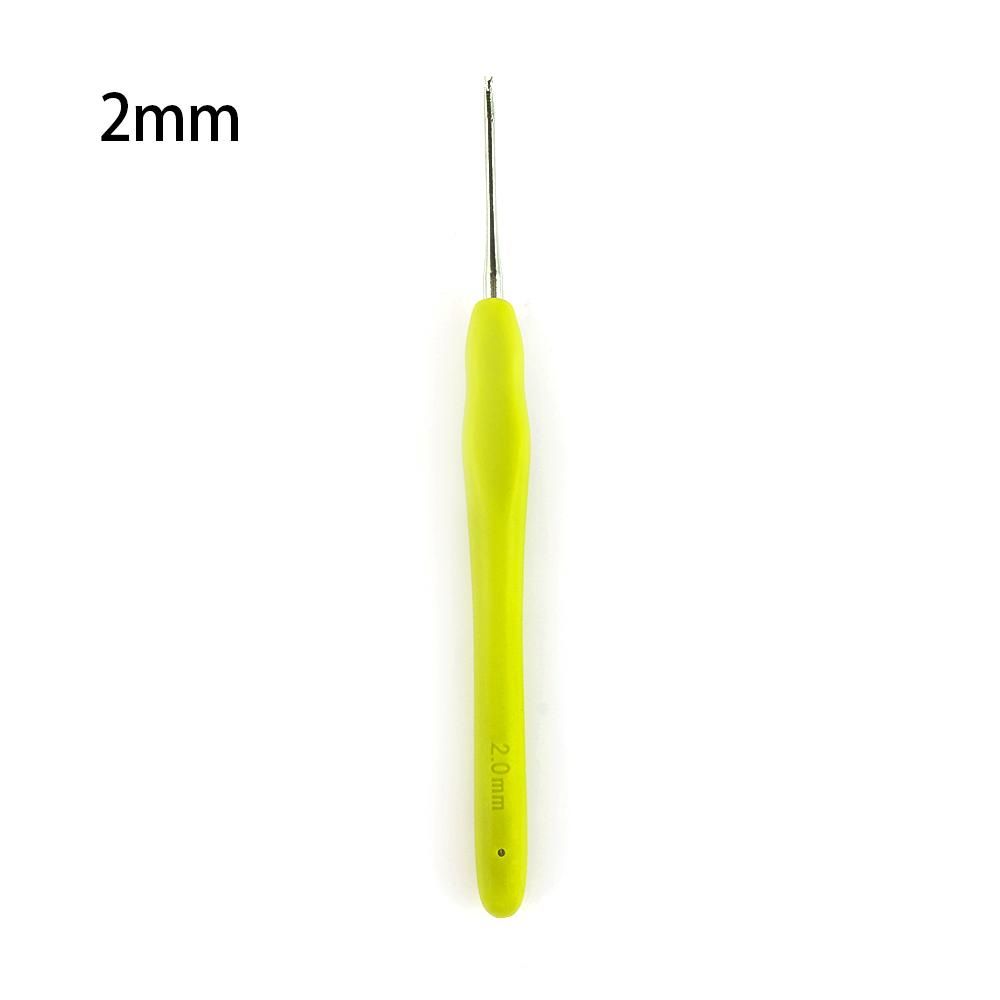 2.0-10mm New Ergonomic Handle DIY Aluminum Crochet Hook Weave Yarn Knitting Needles 2.0MM ...