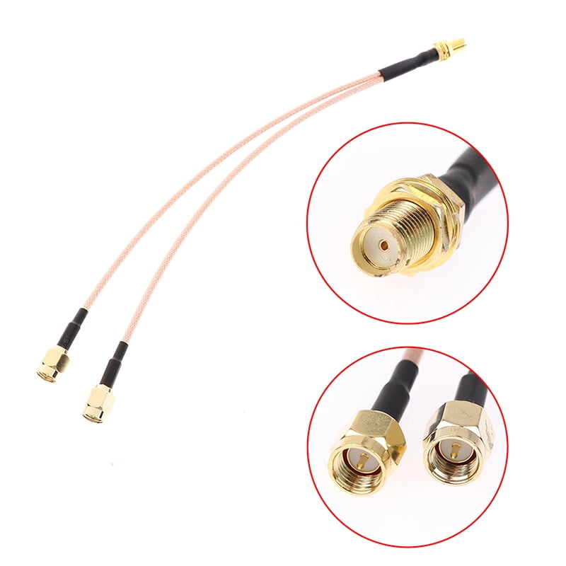 (2(0.2m))Female SMA to Double Male SMA Y type Splitter Combiner jumper ...