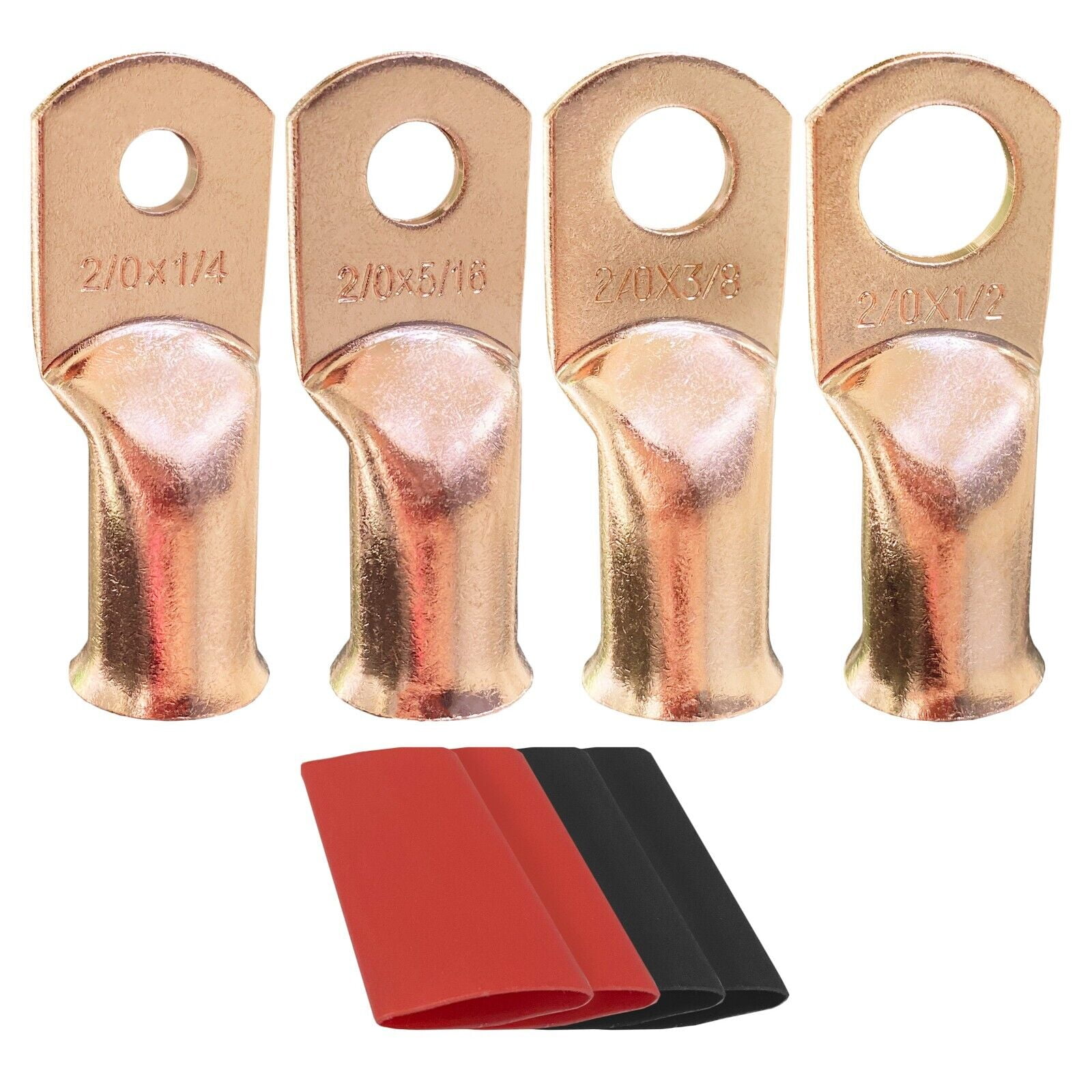 2/0 AWG-1/2" Ring (M12) 10 pk Battery Lugs, Copper Lugs, Battery Cable ...
