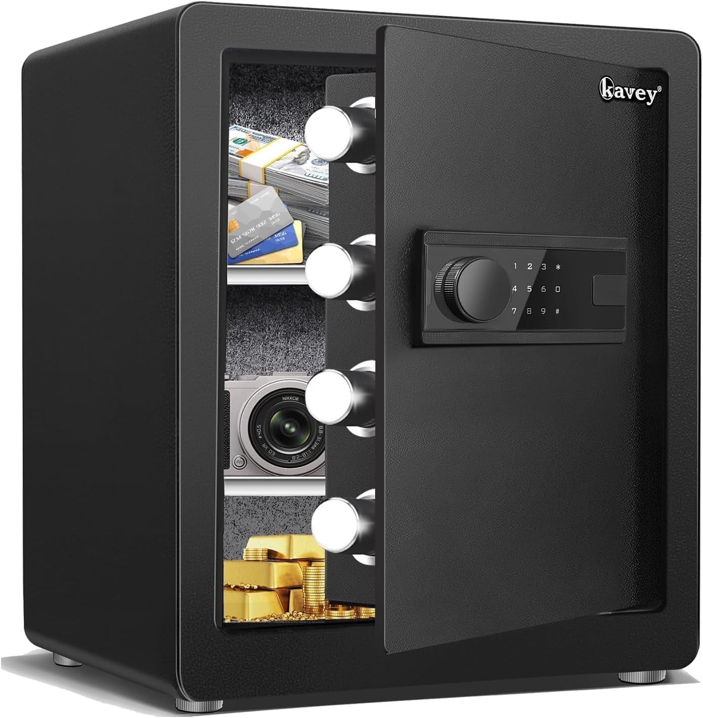 2.0 Cub Safe Box, Steel Security Safe and Lock Box with Backlit Touch ...