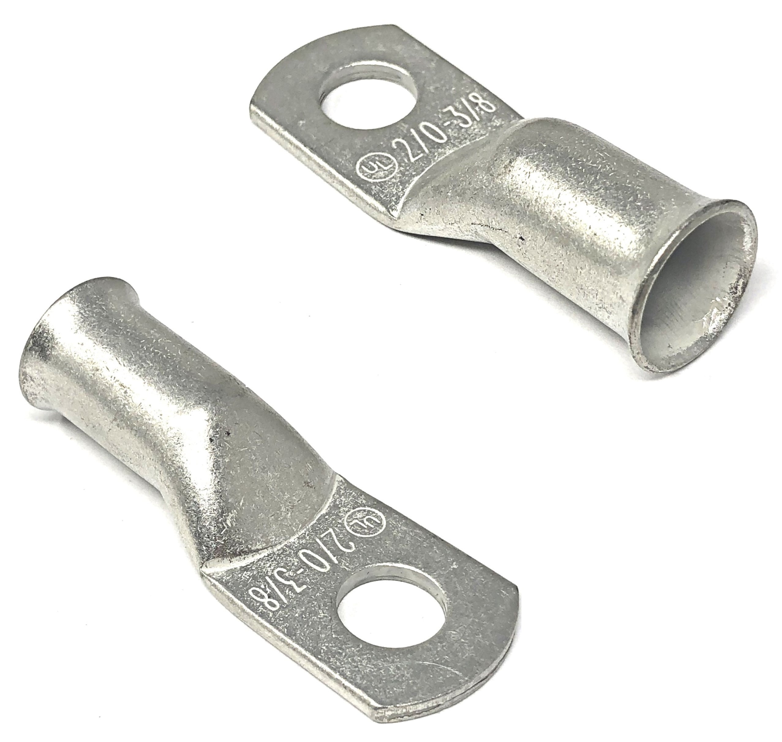 2/0-Gauge 3/8 in. Pure Copper Tin Coated Cable Lugs (25-Pack) - Walmart.com