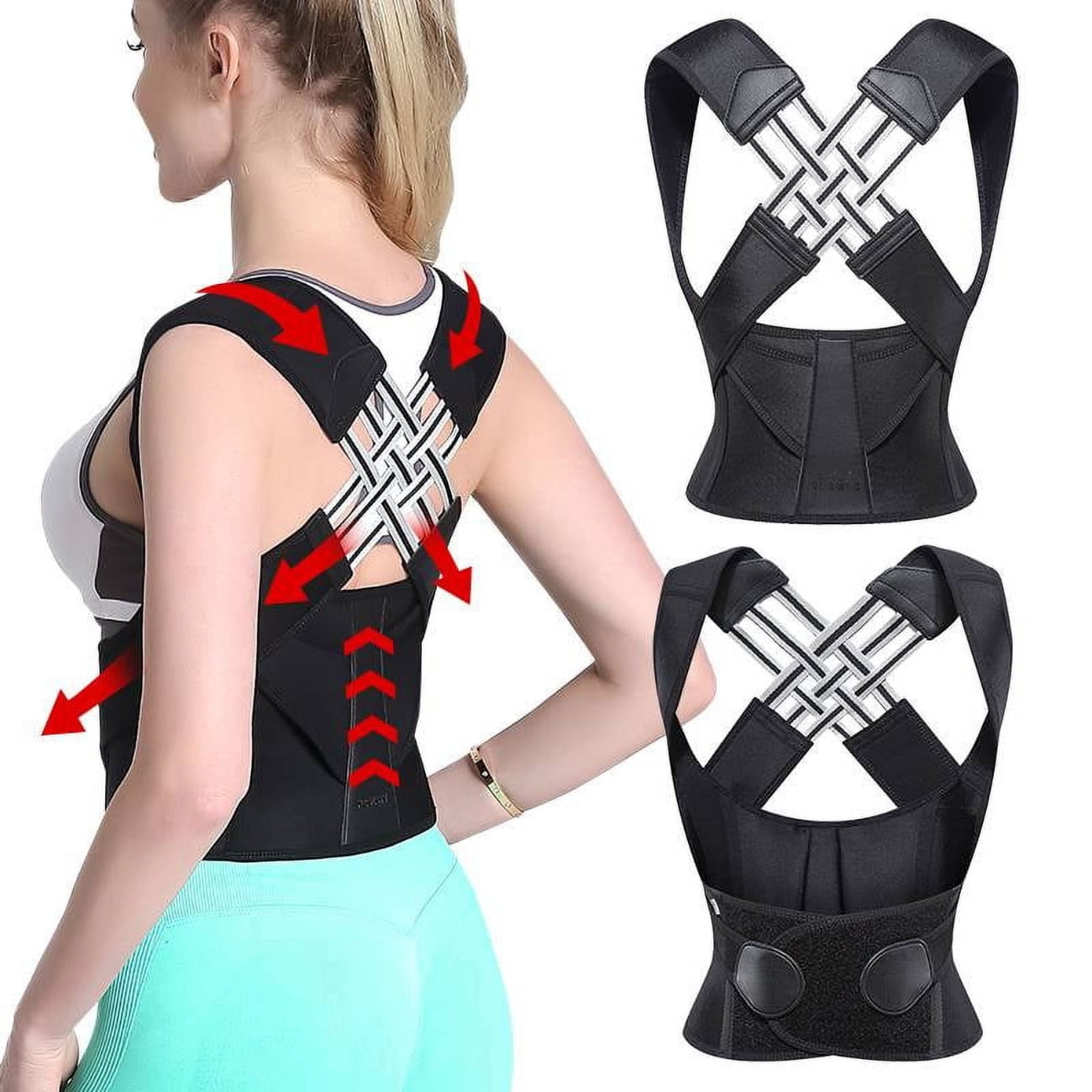 2.0 Upgraded Back Brace Posture Corrector for Women & Men – Adjustable ...
