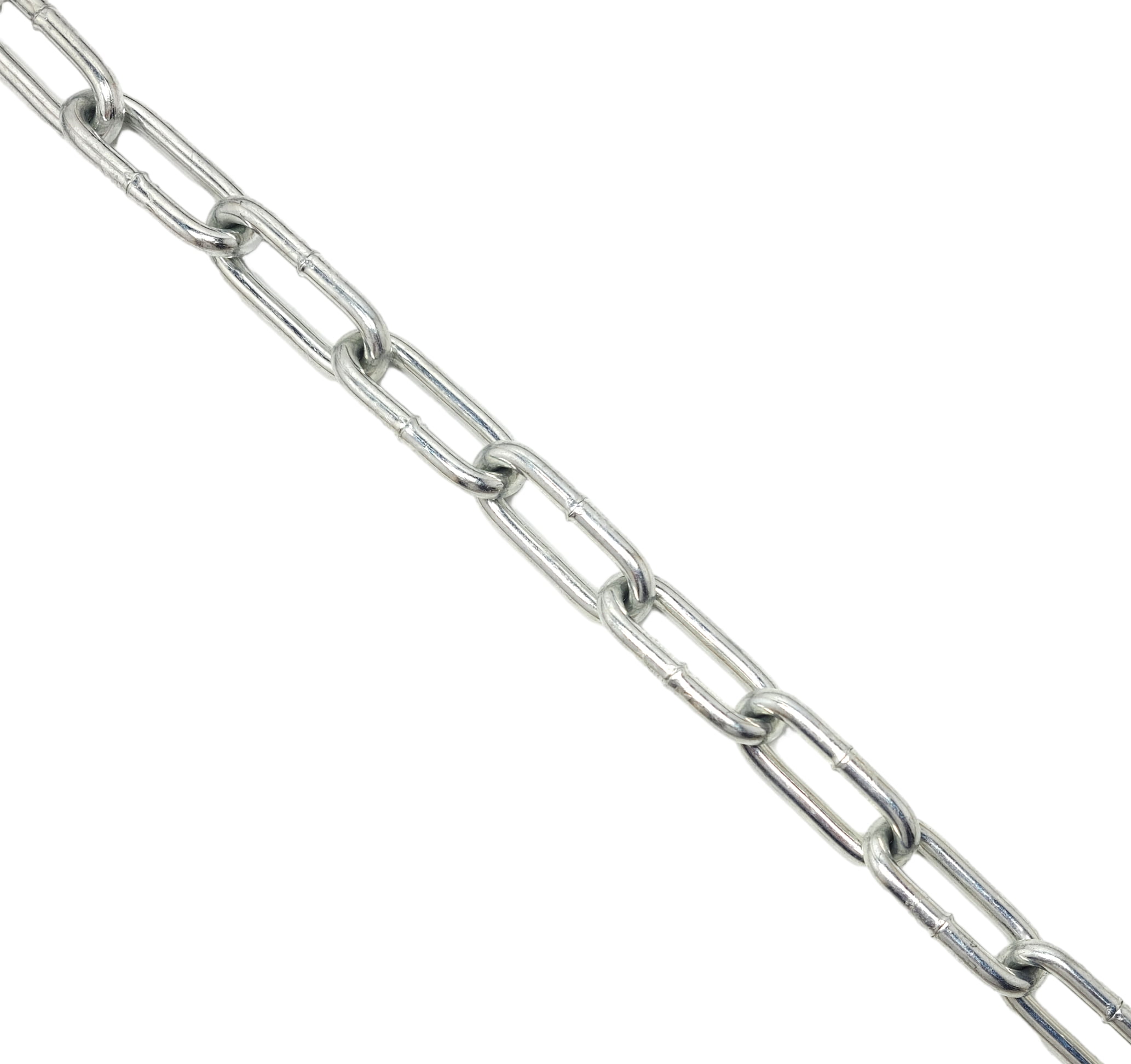 2/0"x10' Zinc Plated Straight Link Coil Chain, 0.19" Thickness Weld ...