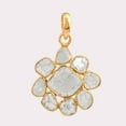 2.00 CTW Natural Diamond Polki Flower Mother's Day Gift Pendant 925 ...