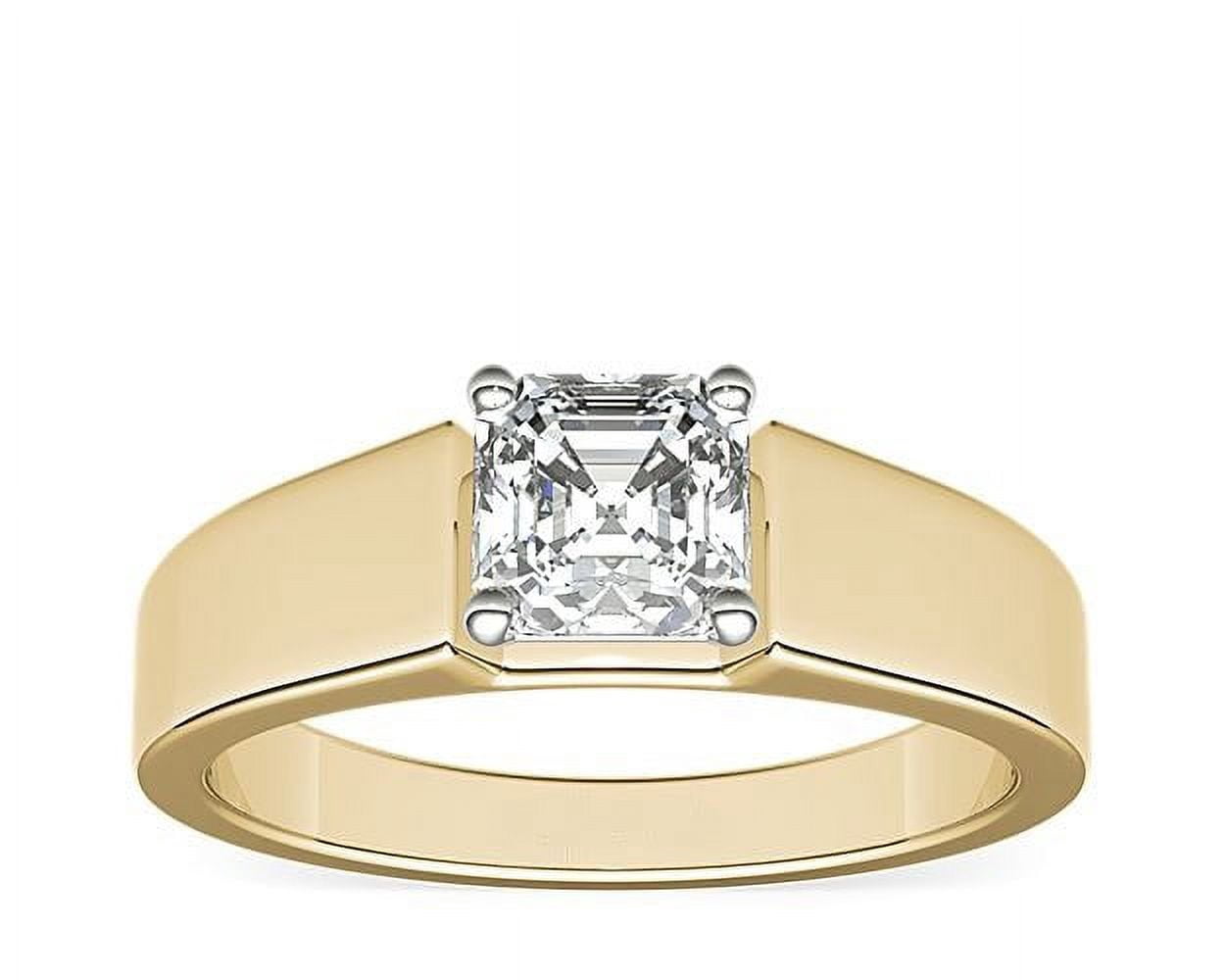 2.00 Carat Asscher Cut Moissanite Beautiful Solitaire Wedding Ring for ...