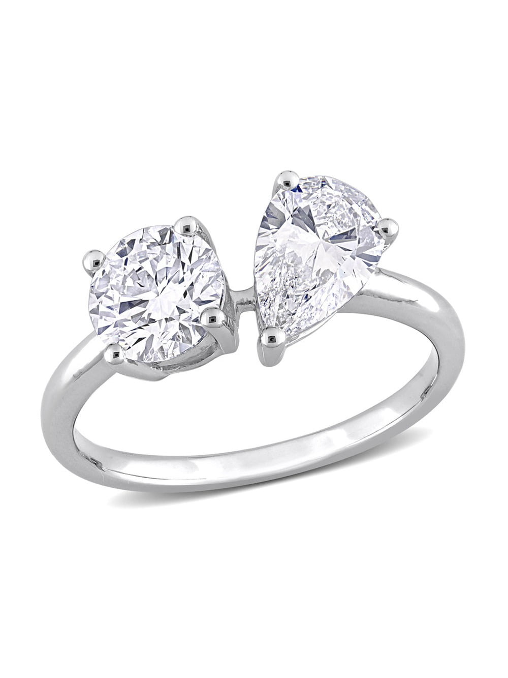 2.00 Carat (Ctw VS1-VS2, G-H) Lab-Grown Diamond Two Stone Engagement ...