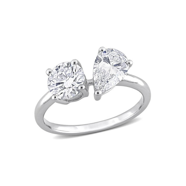 2.00 Carat (Ctw VS1-VS2, G-H) Lab-Grown Diamond Two Stone Engagement ...