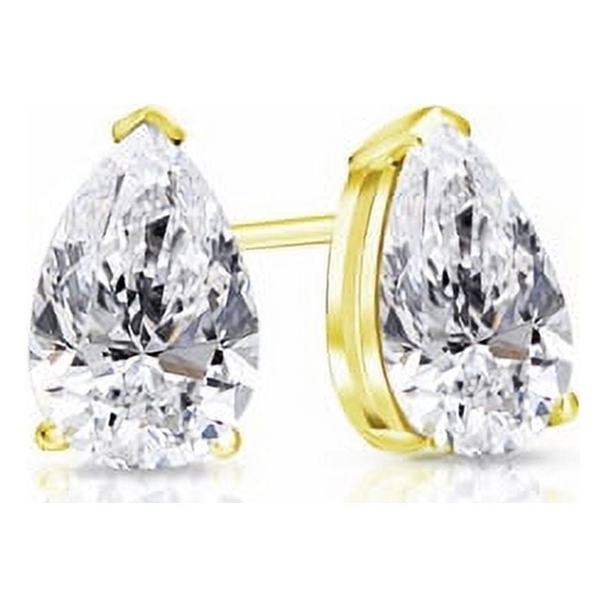 2.00 Carat D/VVS1 Pear Cut Lab Created Diamond Stud Earrings for her ...