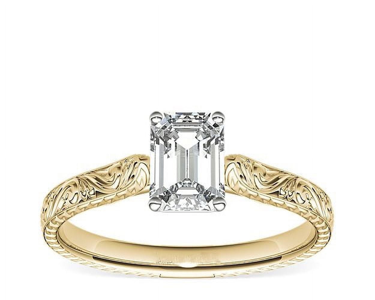 2.00 Carat Emerald Cut Moissanite Diamond Sparkle Wedding Ring for ...