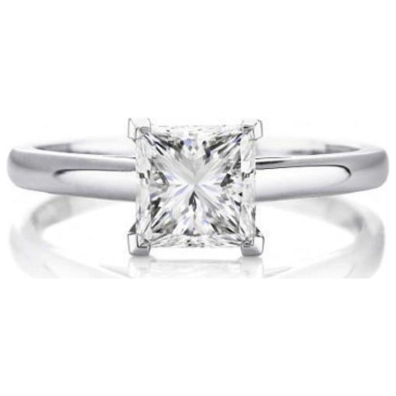 2.00 Carat Solitaire Princess Cut Moissanite Shiny Engagement Rings for ...