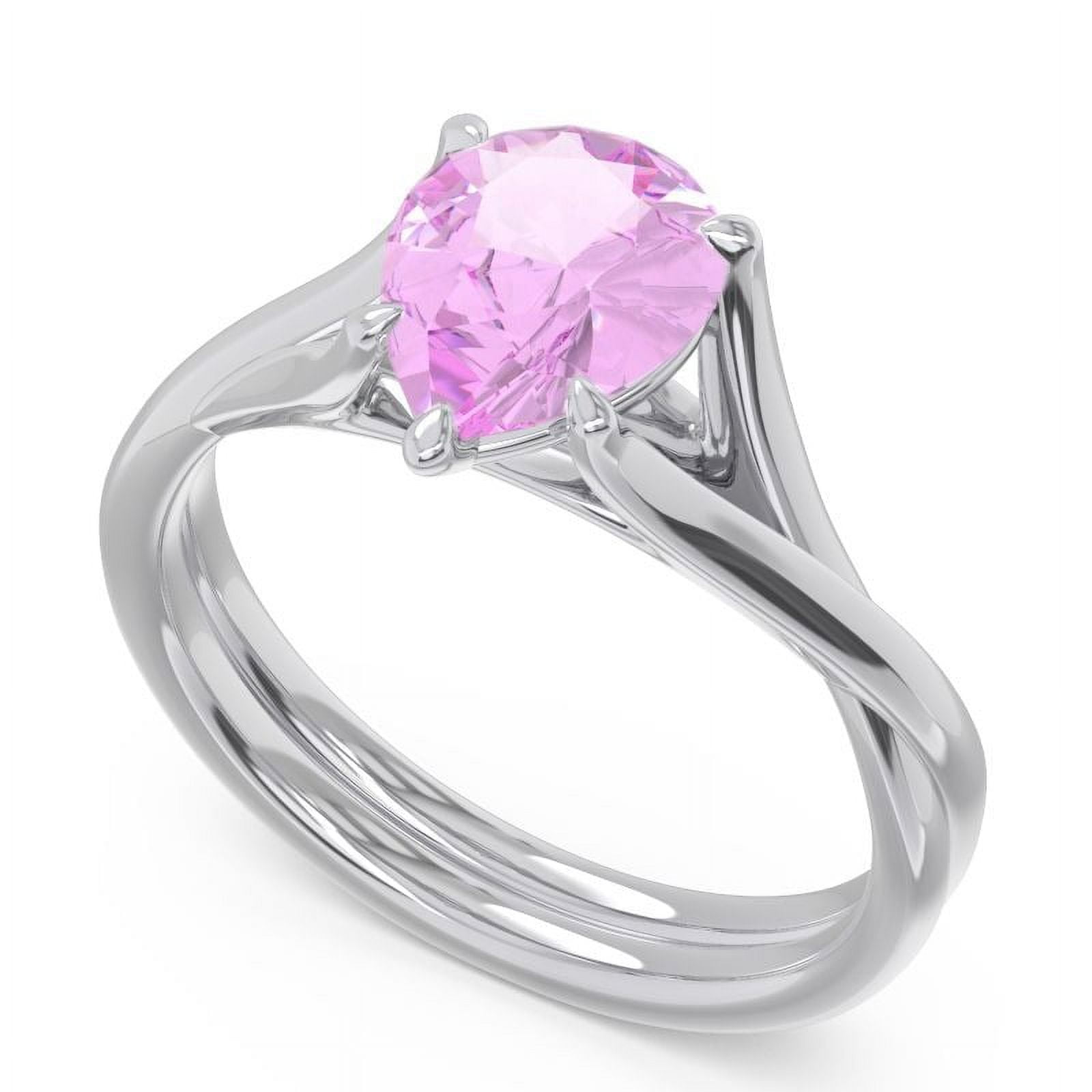 2.00 Ct Pear Cut Pink Sapphire Gemstone Shiny Engagement Ring for ...
