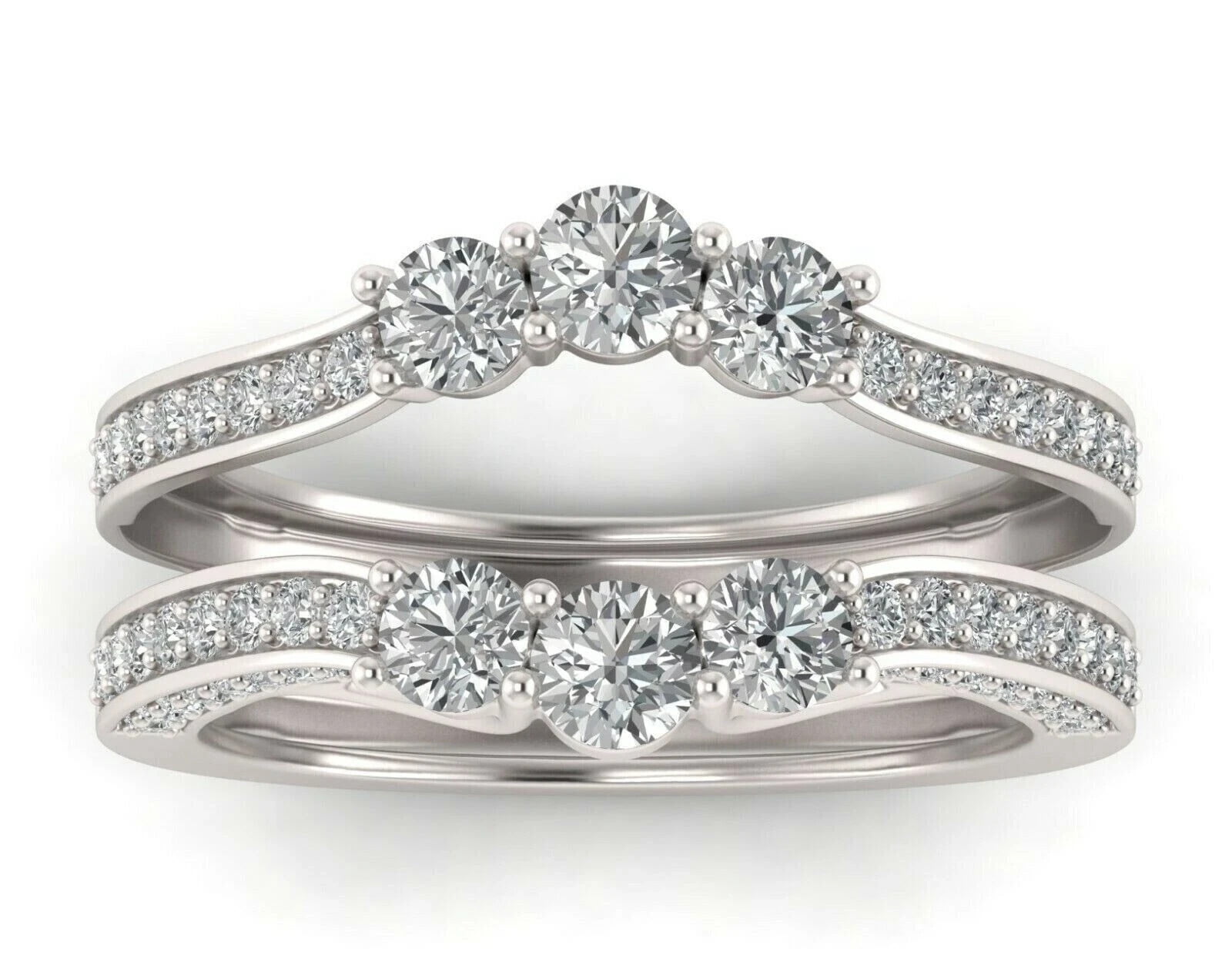 2.00 Ct Round Cut Real Moissanite 925 Sterling Silver Cluster ...
